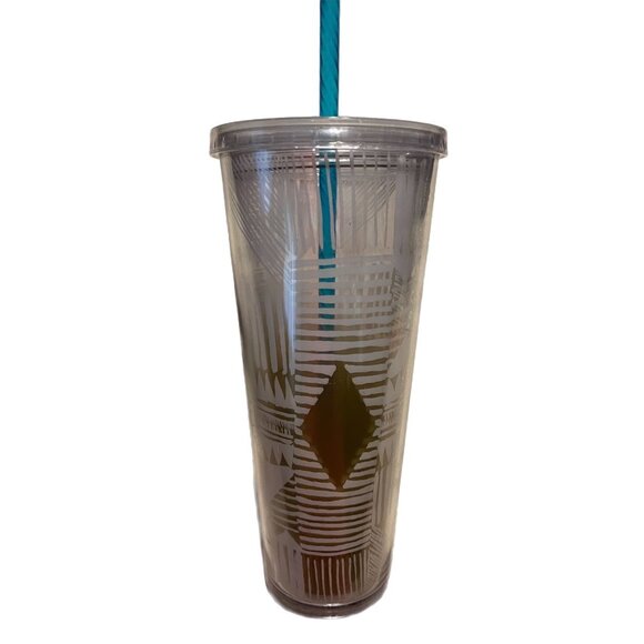 Starbucks | Kitchen | Starbucks Gold Dot Diamond Squiggly Lines Cold ...